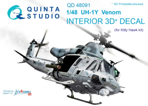 Quinta Studio QD48091 UH-1Y Venom 3D-Printed & coloured Interior on decal paper
