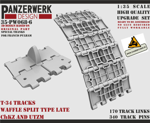 Panzerwerk Design 35-PW068-6 T-34 Tracks Waffle Split Type Late ChKZ And UTZM