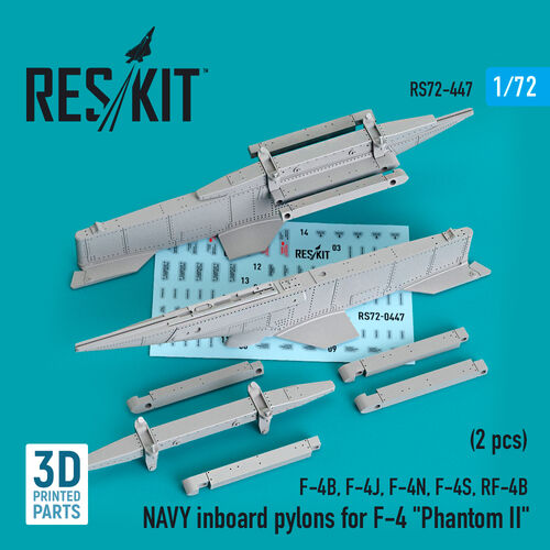 RES/KIT 72-0447 NAVY Inboard Pylons For F-4 'Phantom II' (2 pcs) (F-4B, F-4J, F-4N, F-4S, RF-4B)