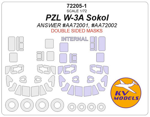 KV Models 72205-1 PZL W-3A Sokol (ANSWER #AA72001, #AA72002) - Double Sided And Wheels Masks