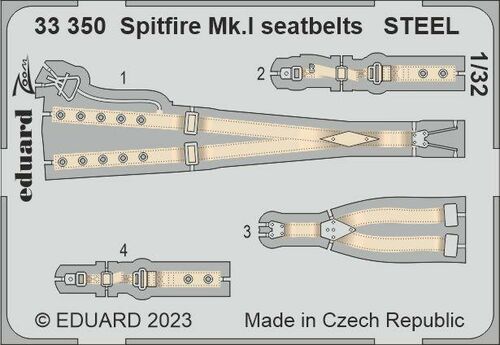 Eduard 33350 Spitfire Mk.I seatbelts STEEL KOTARE
