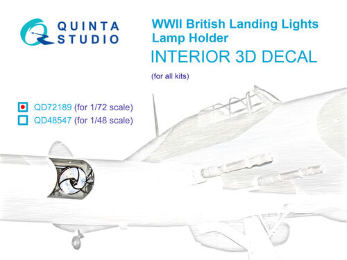 Quinta Studio QD72189 Lamp Holder for WWII British Landing Lights 3D-Printed & Coloured Interior on Decal Paper (for All Kits)