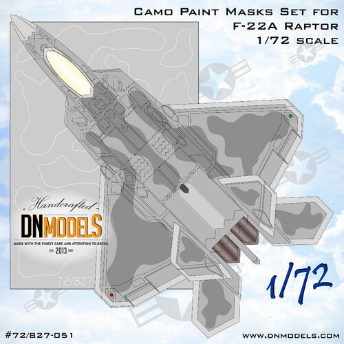 DN Models 72-827-051 Camo Paint Masks Set For F-22A Raptor