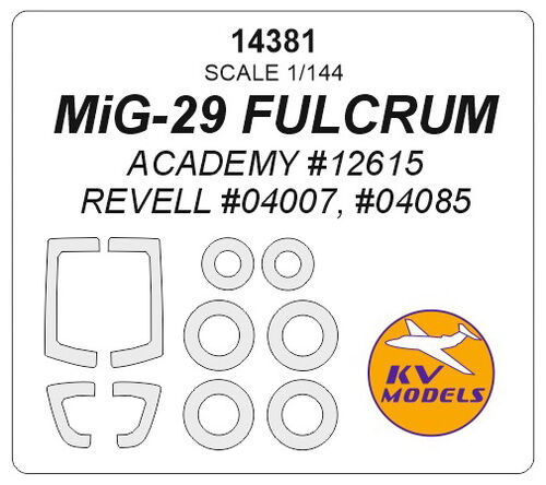 KV Models 14381 MiG-29 FULCRUM (ACADEMY, REVELL) + wheels masks