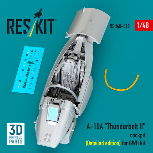 RES/KIT U48-0519 Fairchild A-10 A Thunderbolt II - 3D-Printed Cockpit Detailed Edition (for GWH Kits)