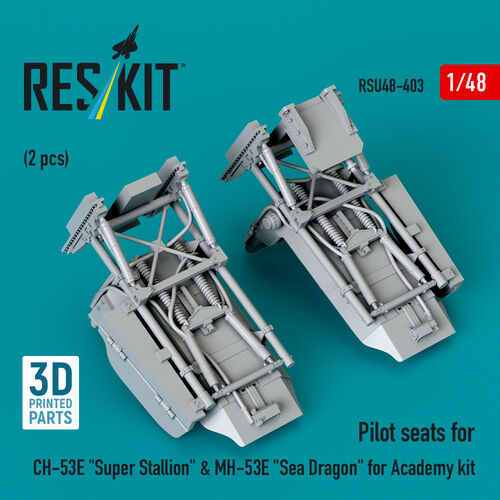 RES/KIT U48-0403 Pilot Seats For CH-53E 'Super Stallion' & MH-53E 'Sea Dragon' For Academy Kit (2pcs) (3D Printed)