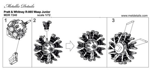 Metallic Details MDR7240 Engine Pratt & Whitney R-985 Wasp Junior