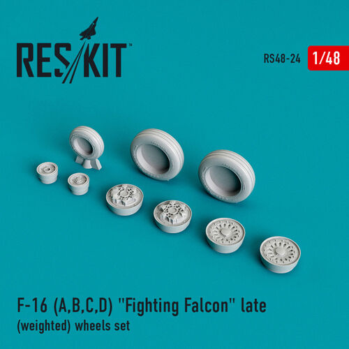 RES/KIT 48-0024 F-16 (A,B,C,D) "Fighting Falcon" Late (Weighted) Wheels Set