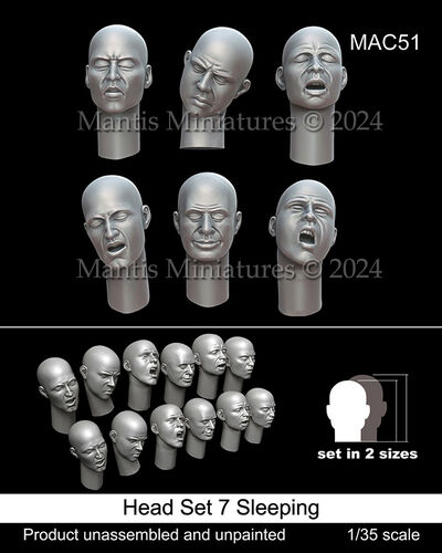 Mantis Miniatures MAC51 Head Set 6 Sleeping