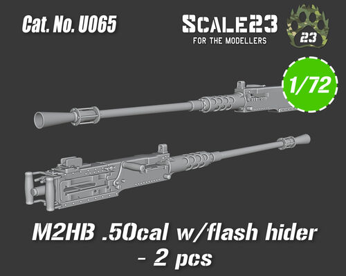 Scale23 72-U065 M2HB .50 Cal With Flash Hider - 2pcs