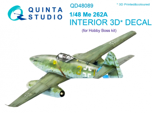 Quinta Studio QD48089 Me-262A 3D-Printed and coloured Interior on decal paper