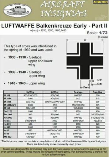 Armycast ACM73031 Luftwaffe Balkenkreuze Early - Part II