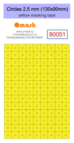 Omask 80051 Circles 2,5 mm (130 x 90 mm) Yellow Masking tape