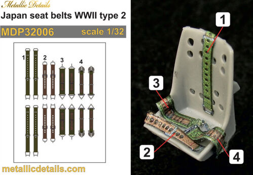 Metallic Details P32006 Japanese WWII Seat Belts Type 2
