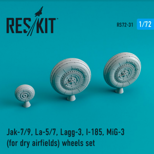 DISCONTINUED RES/KIT 72-0031 Jak-7/9, La-5/7, Lagg-3, I-185, Mig-3 (for dry airfields) wheels set