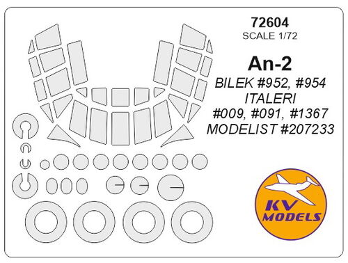 KV Models 72604 An-2 (BILEK/ ITALERI/ MODELIST) + wheels masks