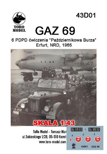 Toro Model 43D01 GAZ 69 - 6 PDPD, ćwiczenia "Październikowa Burza" Erfurt, NRD, 1965