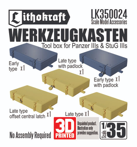 Lithokraft Range 350024 Werkzeugkasten - Tool Box For Panzer IIIs And StuG IIIs