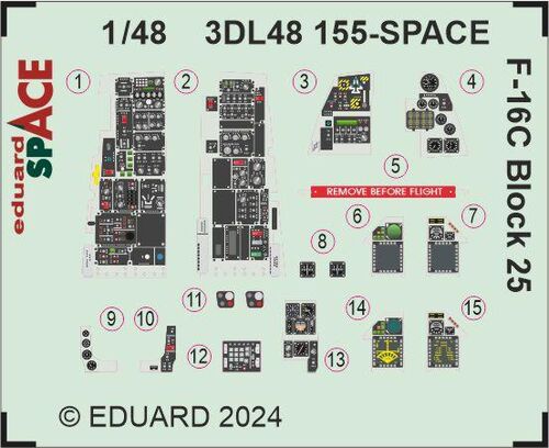 Eduard 3DL48155 F-16C Block 25 Space Tamiya