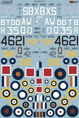 Xtradecal 72319 Bristol Beaufort Collection (16 schemes)