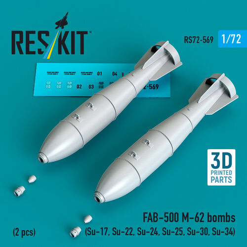 RES/KIT 72-0569 FAB-500 M-62 Bombs (2 pcs / 3D Printed)