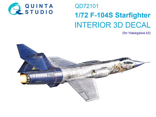 Quinta Studio QD72101 Lockheed F-104 S - 3D-Printed & Coloured Interior on Decal Paper (for Hasegawa Kits)