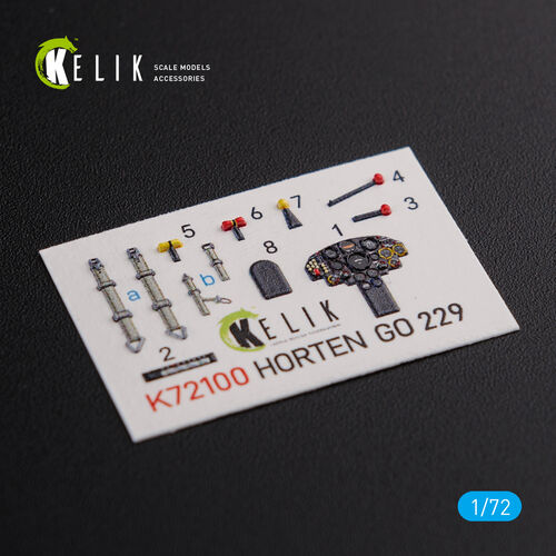 KELIK K72100 Horten Go 229 Interior 3D Decals For Revell Kit