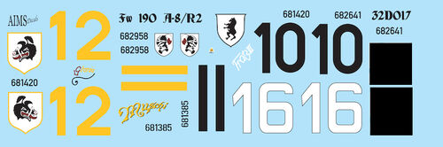 Aims 32D017 Focke-Wulf Fw-190 A-8 / R2 Decals