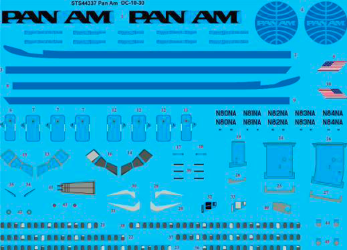 26 Decals STS44337 Pan AM Mcdonnell Douglas DC-10-30