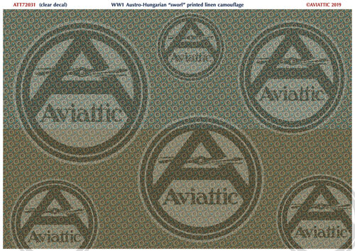 Aviattic ATT72031 Austro-Hungarian WWI printed linen 'sworl' camouflage (Clear decal)