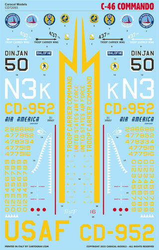 Caracal Models 72093 Curtiss C-46 Commando Decals