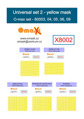 Omask X8002 Universal Set 2 - Yellow Mask