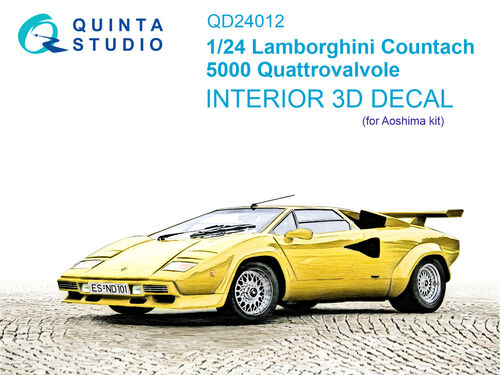 Quinta Studio QD24012 Lamborghini Countach 5000 Quattrovalvole - 3D-Printed & Coloured Interior (for Aoshima kits)