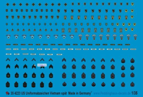 Peddinghaus-Decals 4223 USA Uniform Insignia Vietnam War (late)
