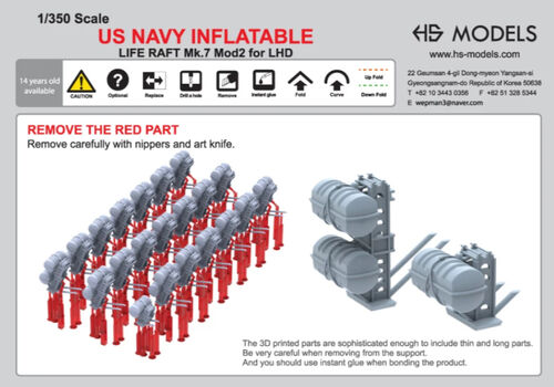 HS MODELS U350088S US Navy Inflatable Life Raft Mk.7 Mod.2 for LHD
