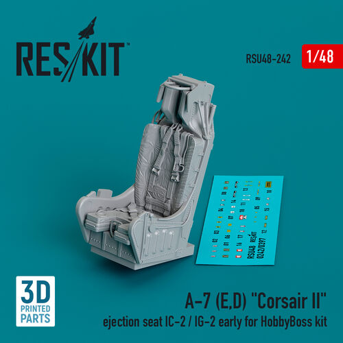 RES/KIT U48-0242 A-7 (E, D) 'Corsair II' Ejection Seat IC-2 / IG-2 Early For HobbyBoss Kit (3D Printed)