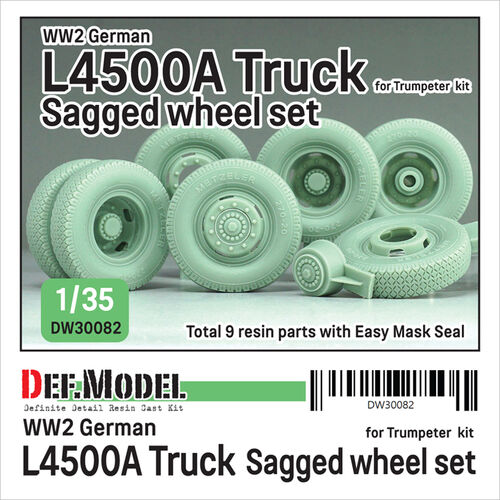 DEF Model DW30082 German WWII Mercedes L4500 A - Truck Wheel Set (for Trumpeter Kits)