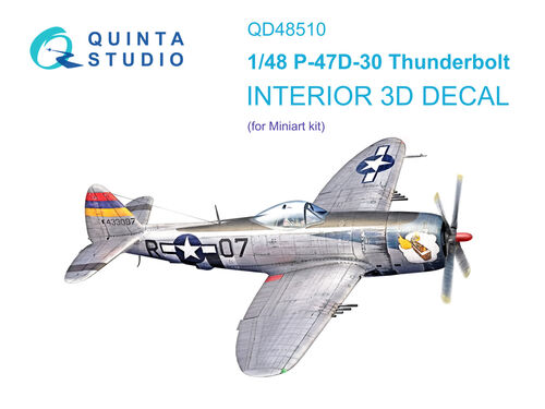 Quinta Studio QD48510 Republic P-47 D-30 Thunerbolt - 3D-Printed & Coloured Interior on Decal Paper (for MiniArt Kits)