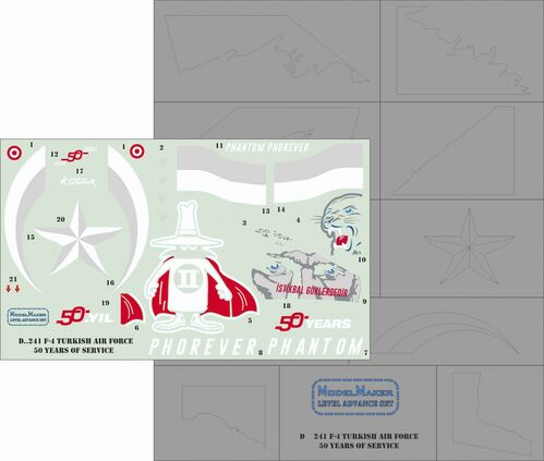 Model Maker Decals D72241 F-4 Turkish Air Force 50 years of service decals + masks