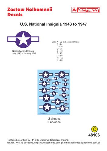 Techmod 48106 U.S National Insignia od 1943