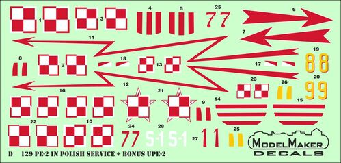 Model Maker Decals D48129 Pe-2 IN Polish Service