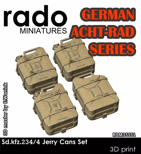 Rado Miniatures 35S51 Sd.Kfz. 234/4 Jerry Cans Set (4pcs)