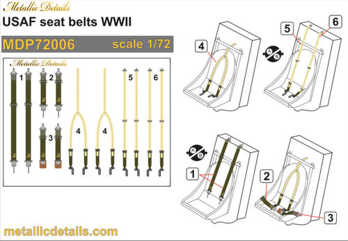 Metallic Details P72006 USAF WWII Seat Belts