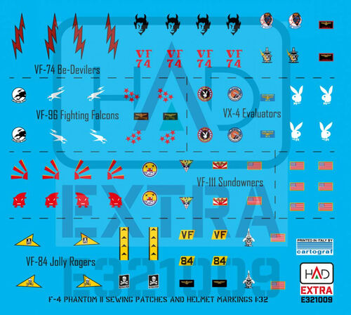HAD Models E321009 McDonnell Douglas F-4 Phantom II - Patches and Helmet Markings