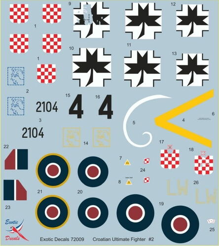Exotic Decals 72009 Croatian Ultimate Fighter #2 Black 4 BF 109 G in Croatian Service - Part 2