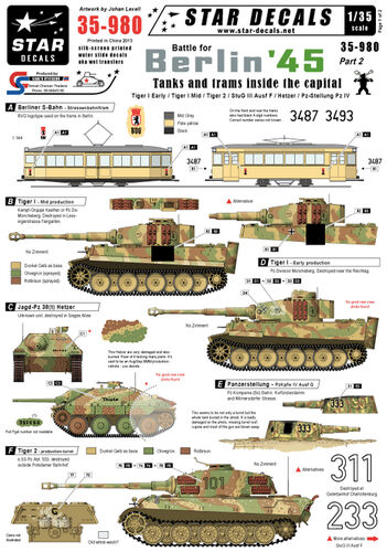 Star-Decals 35-980 Berlin # 2. Tanks and Trams inside the Capital.