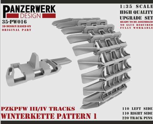 Panzerwerk Design 35-PW016 PzKpfw III/IV Tracks Winterkette Pattern 1