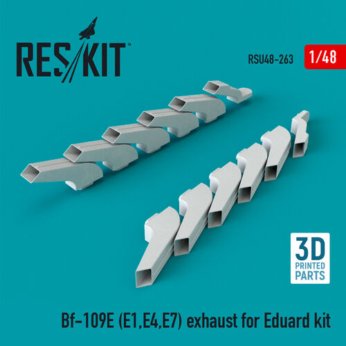 RES/KIT U48-0263 Bf-109E (E1,E4,E7) exhaust for Eduard kit