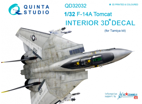 Quinta Studio QD32032 F-14A 3D-Printed and coloured Interior on decal paper