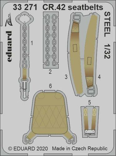 Eduard 33271 CR.42 seatbelts STEEL ICM